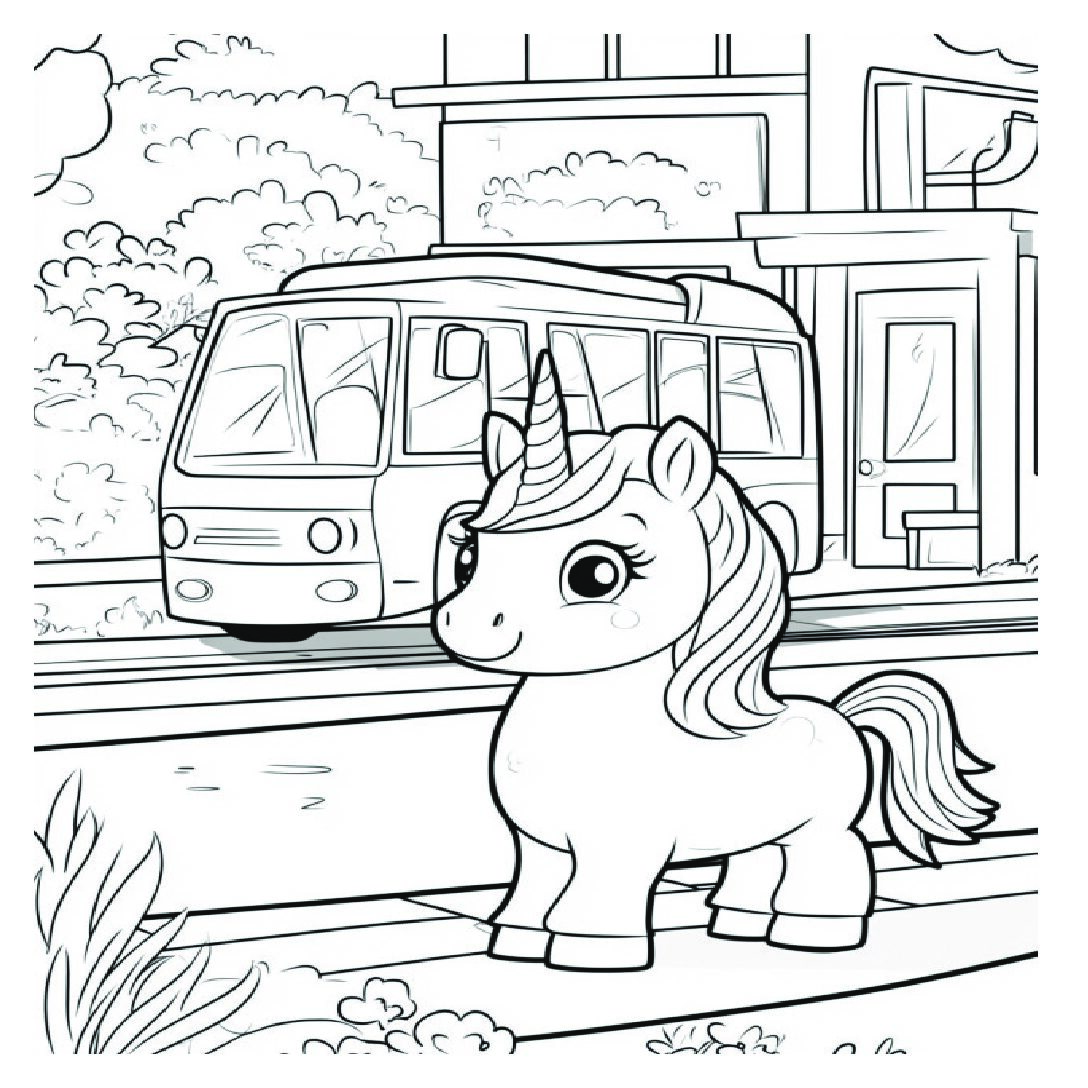 Unicorn Magic World Bilingual Coloring Book - PB&J by Naivi